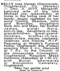 Kelly (nee Hynes) Margaret, Derrymoyle | Memorial Cards, Derreenmeel ...