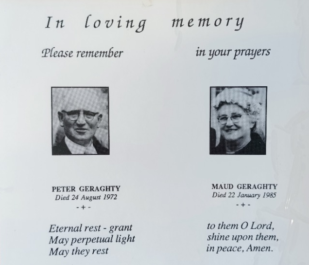 Geraghty, Peter & Maud (nee Donnellan), Main St. Oughterard | Memorial ...